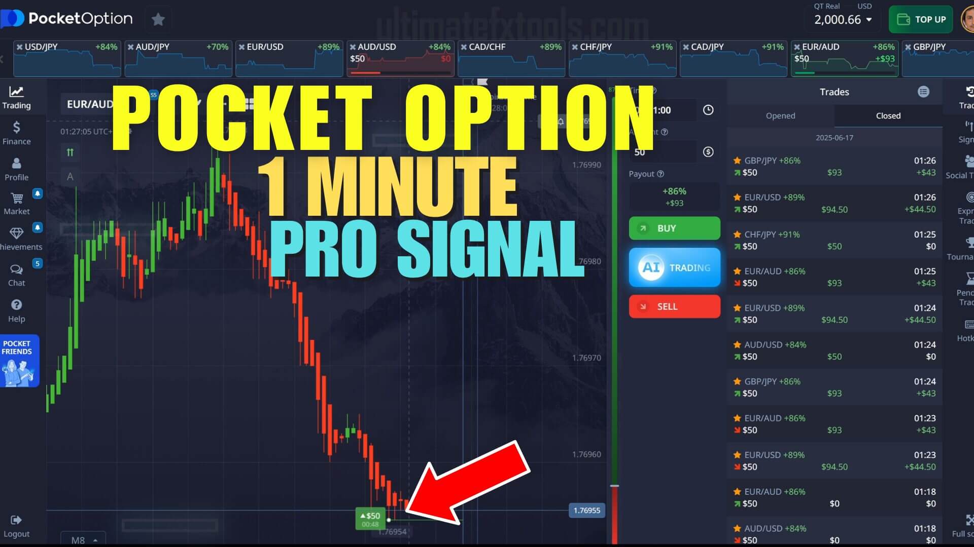 1 Minute Pocket Option PRO SIGNALS - Ultimatefxtools