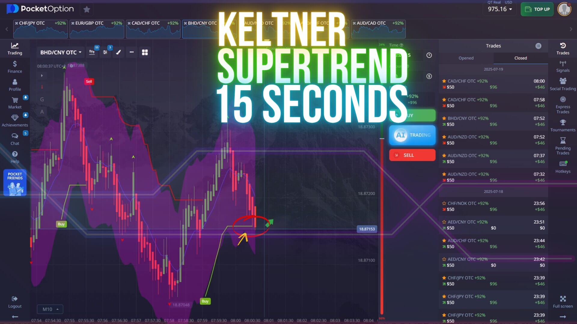 15 Seconds Keltner Supertrend Pocket Option - Ultimatefxtools